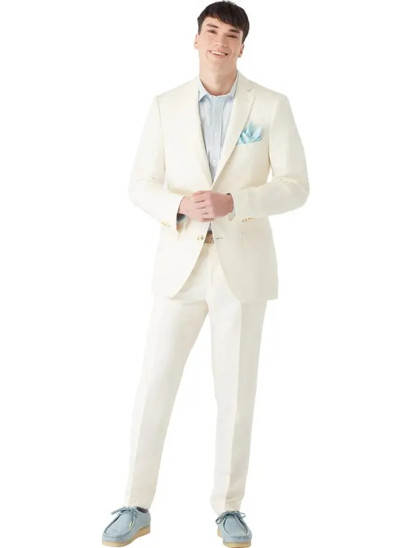 INDOCHINO Kentford Linen Silk Blazer - Ivory