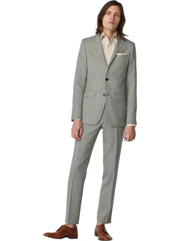 INDOCHINO Lambourn Wool Linen Dobby Blazer - Camel