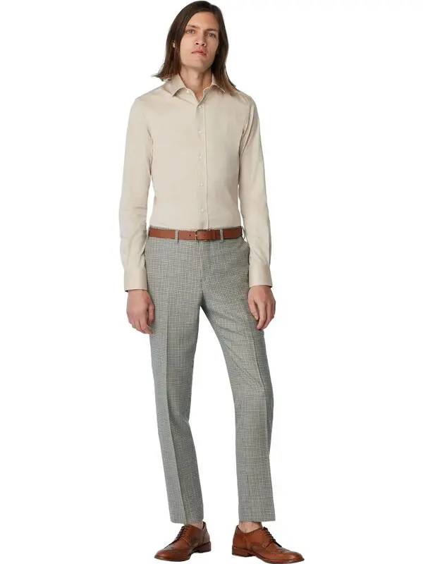 INDOCHINO Lambourn Wool Linen Dobby Pants - Camel