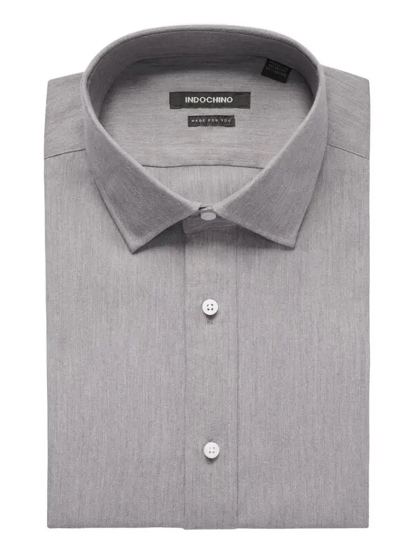 INDOCHINO Jeffery Melange Herringbone Light Shirt - Gray