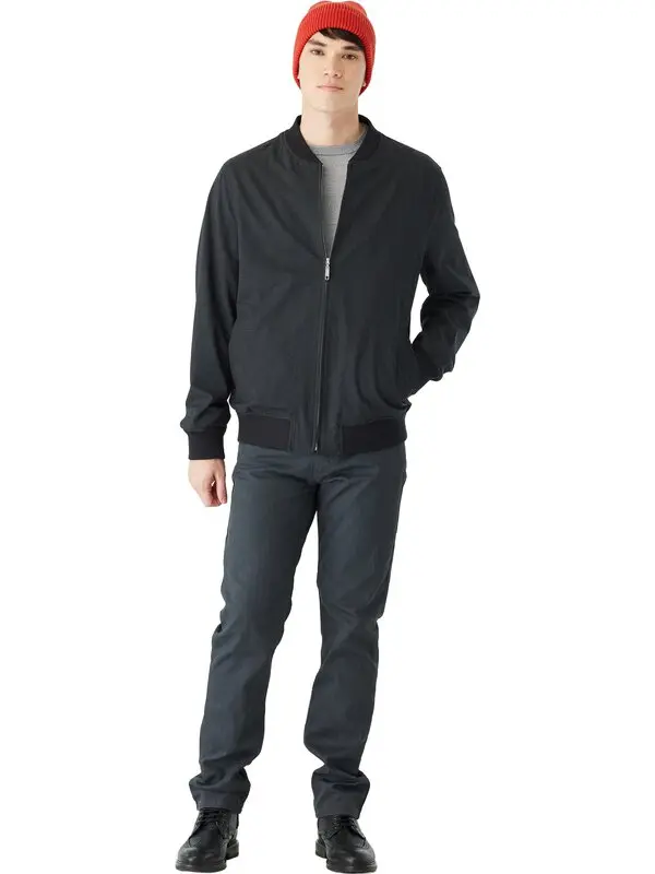 INDOCHINO Howell Wool Stretch Bomber Jacket - Gray