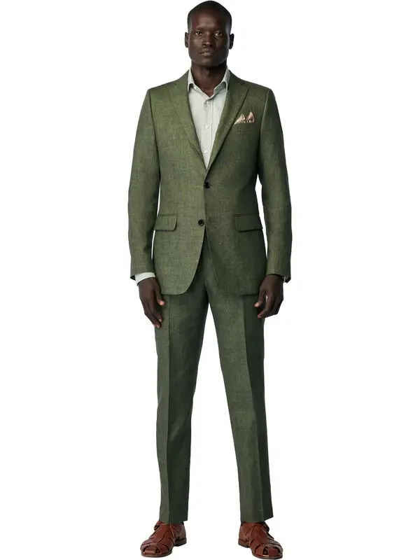 INDOCHINO Madesimo Linen Olive Suit - Green