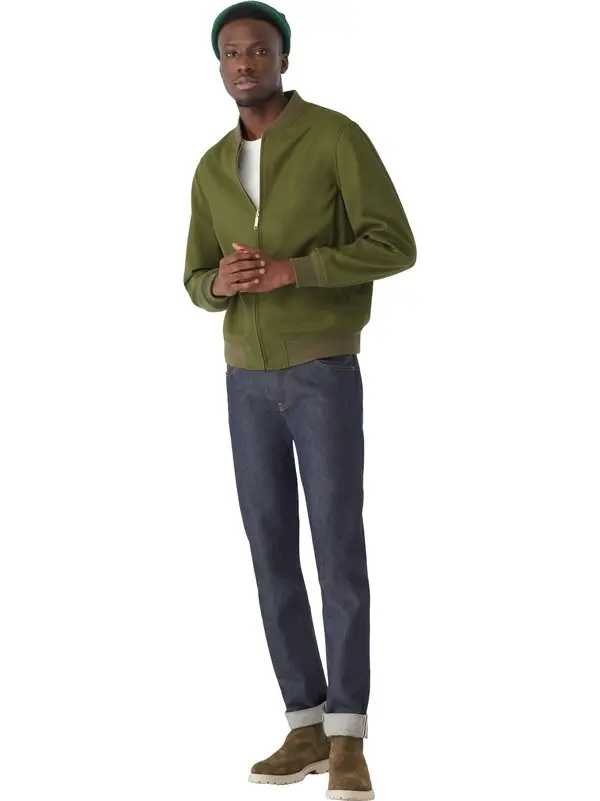 INDOCHINO Howell Wool Stretch Bomber Jacket - Olive