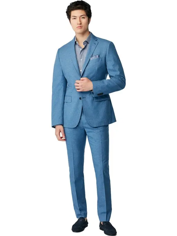 INDOCHINO Montella Wool Cotton Silk Suit - Blue