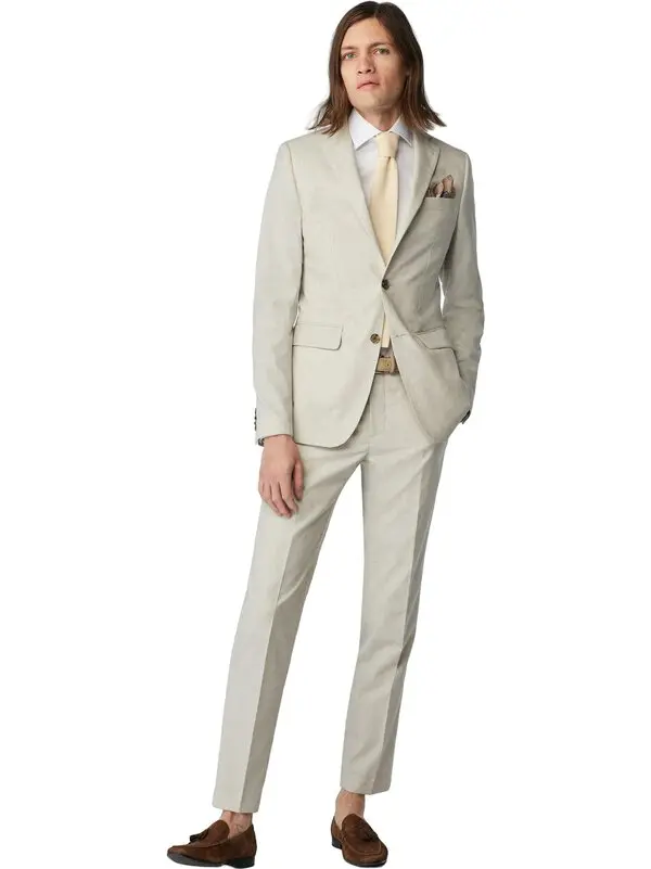 INDOCHINO Montella Wool Cotton Silk Blazer - Cream
