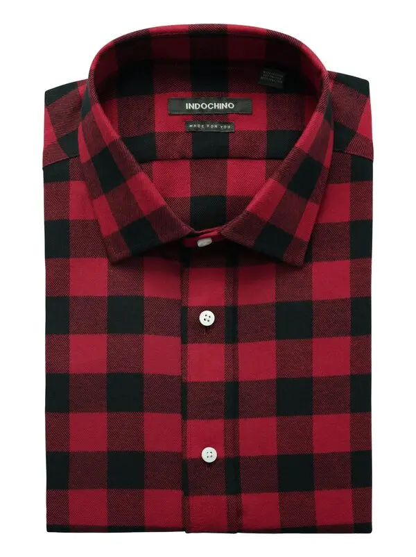 INDOCHINO Jackson Buffalo Flannel Shirt - Red