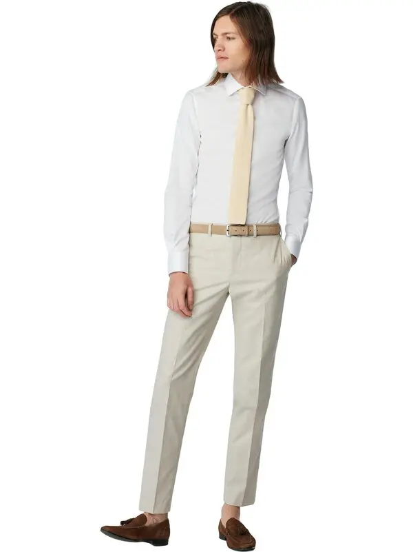 INDOCHINO Montella Wool Cotton Silk Pants - Cream