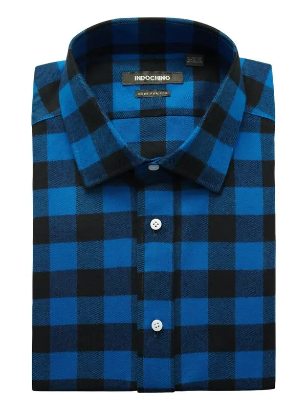 INDOCHINO Jackson Buffalo Flannel Shirt - Blue