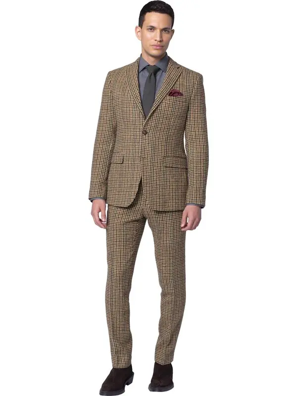 INDOCHINO Belford Houndstooth With Hunter Suit - Green