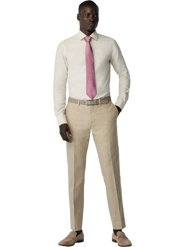 INDOCHINO Montella Wool Cotton Silk Tailored Pants - Sand