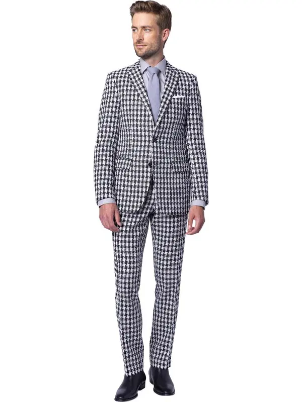 INDOCHINO Glaston Houndstooth Blazer - Black
