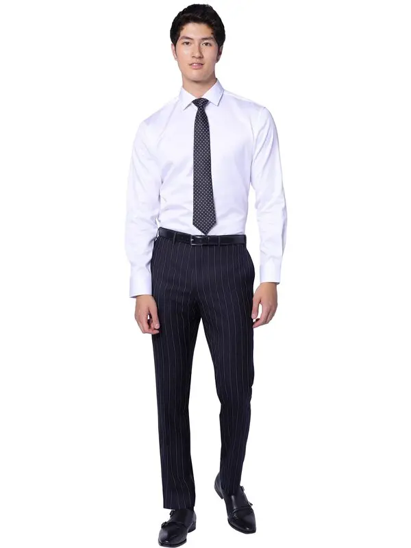 INDOCHINO Harrogate Chalk Stripe Wool-cashmere Tailored Pants - Black