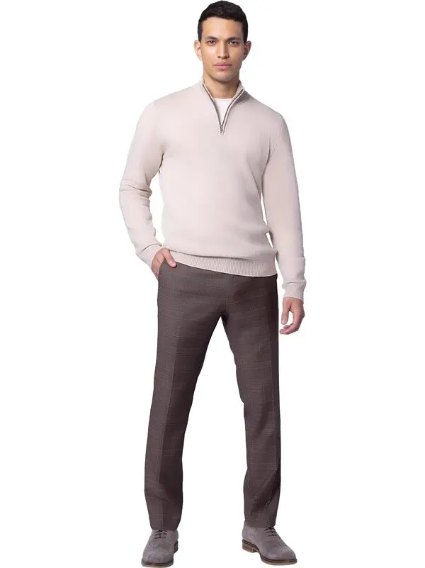 INDOCHINO Quarter Zip Sweater Shirt - Sand