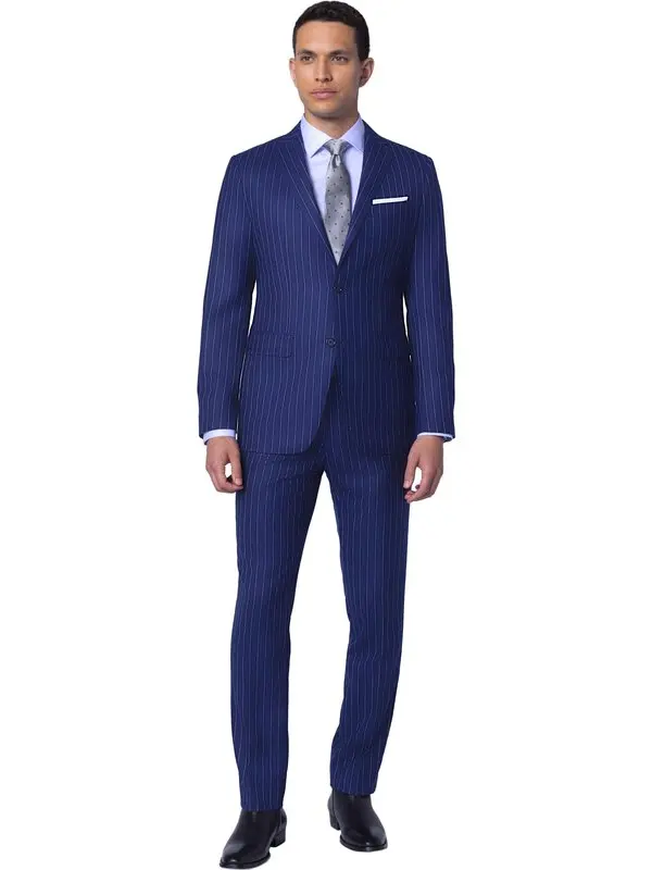 INDOCHINO Harrogate Chalk Stripe Blazer - Navy