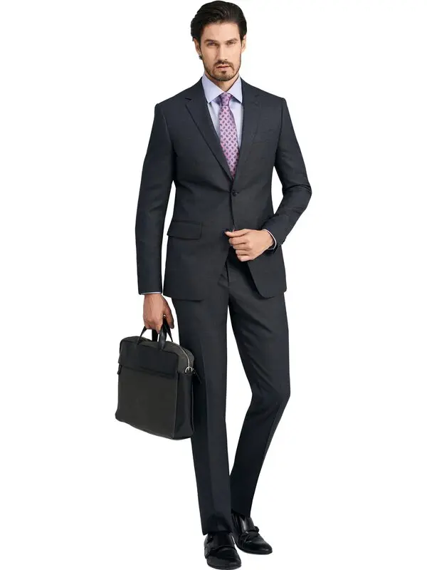 INDOCHINO Hayward Flannel Charcoal Suit - Gray
