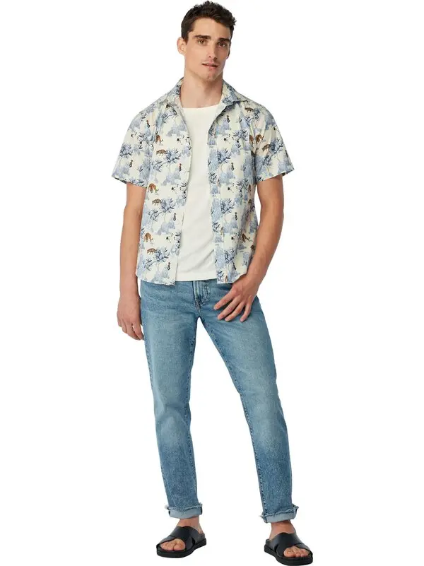 INDOCHINO Langford Animal Ink Print Casual Shirt - Ivory