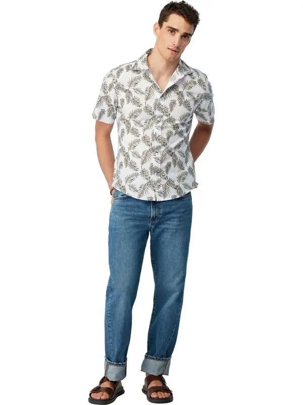 INDOCHINO Seaham Palm Print Apricot Casual Shirt - Yellow