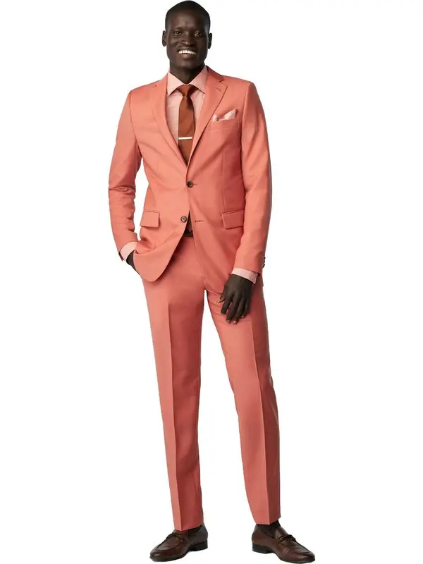 INDOCHINO Hamilton Sharkskin Apricot Suit - Orange