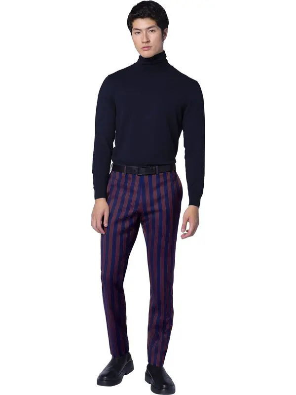 INDOCHINO Java Stripe And Tobacco Pants - Navy