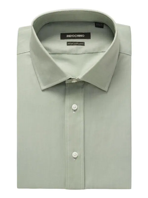 INDOCHINO Hailey Cotton Stretch Light Sage Shirt - Green