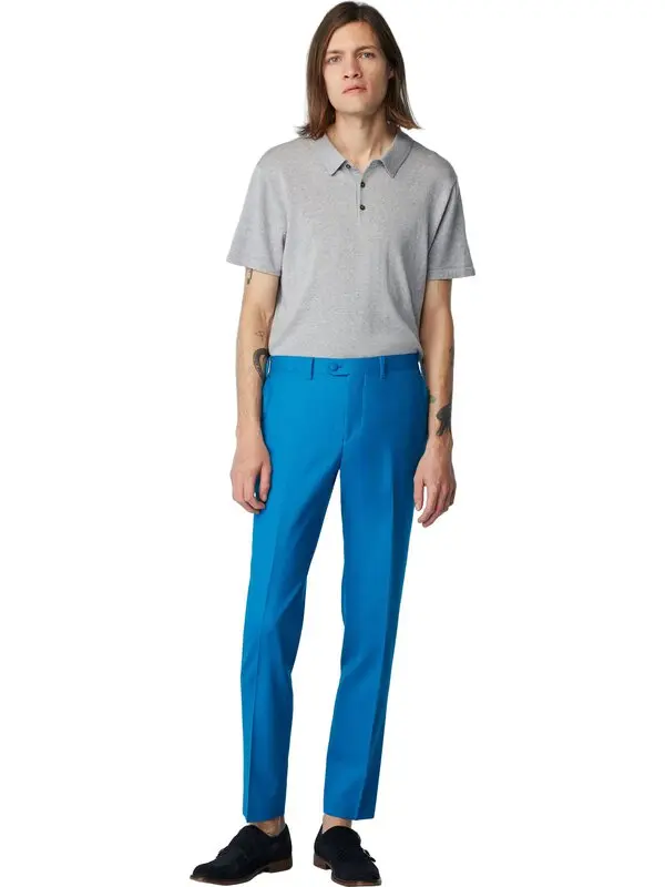 INDOCHINO Harrogate Tailored Wool/cashmere Pants - Blue