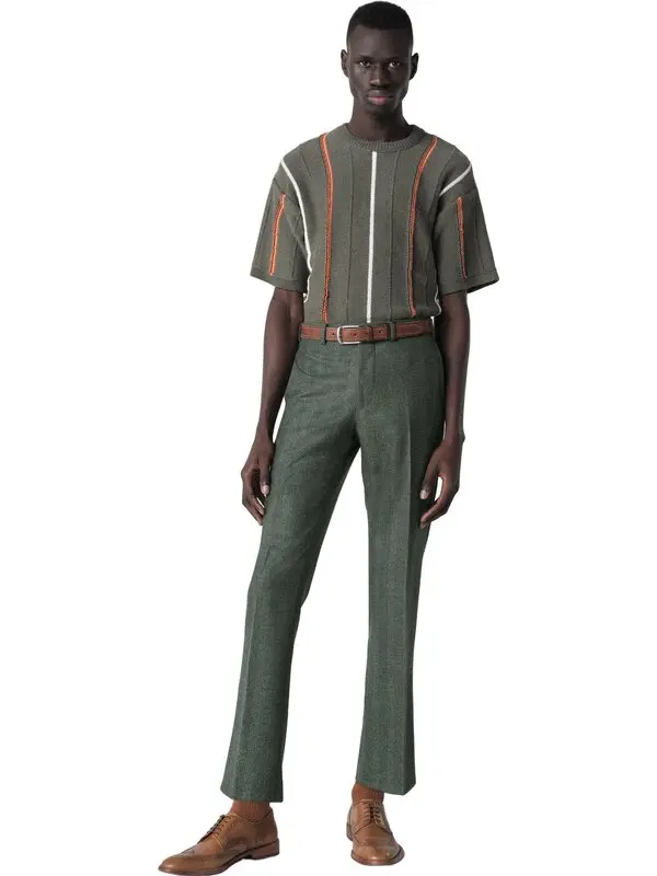 INDOCHINO Jubilee Wide Herringbone Pants - Green