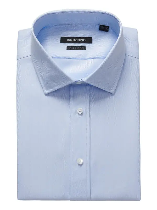 INDOCHINO Hyde Herringbone Shirt - Blue
