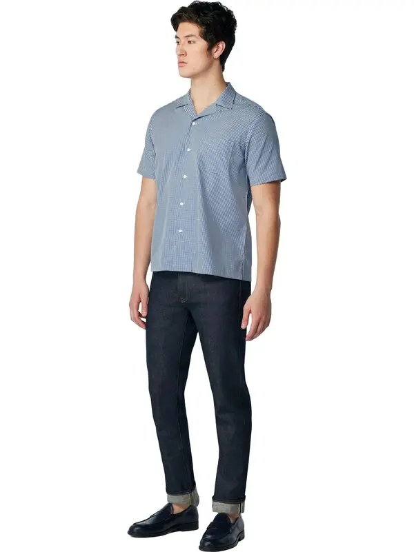 INDOCHINO Hyde Gingham Camp Shirt - Blue