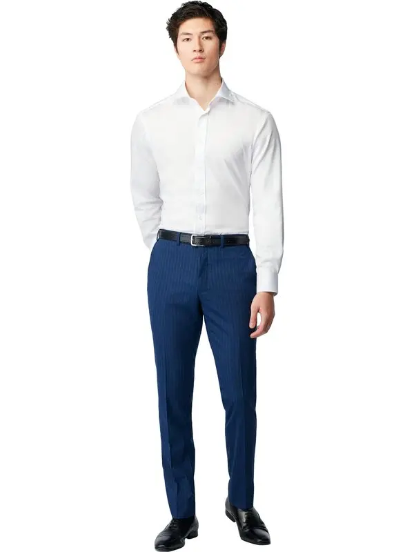 INDOCHINO Howell Wool Stretch Fineline Pants - Blue