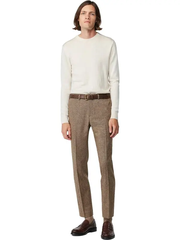 INDOCHINO Beckenham Nailhead Flannel Tailored Pants - Brown