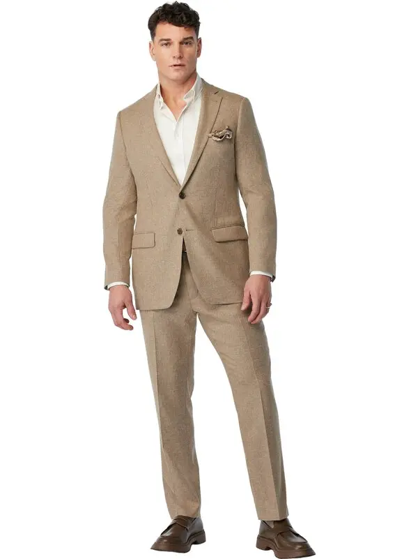 INDOCHINO Marche Wool Blend Stretch Blazer - Sand