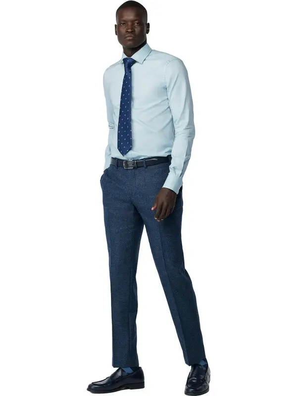 INDOCHINO Newbridge Tweed Wool Stretch Pants - Blue