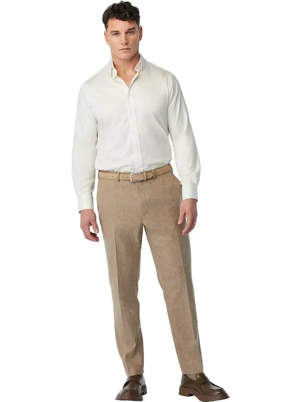 INDOCHINO Marche Wool Blend Stretch Trousers - Sand
