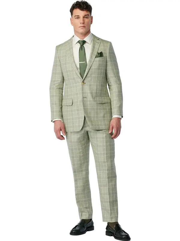 INDOCHINO Outwell Plaid Olive Blazer - Green