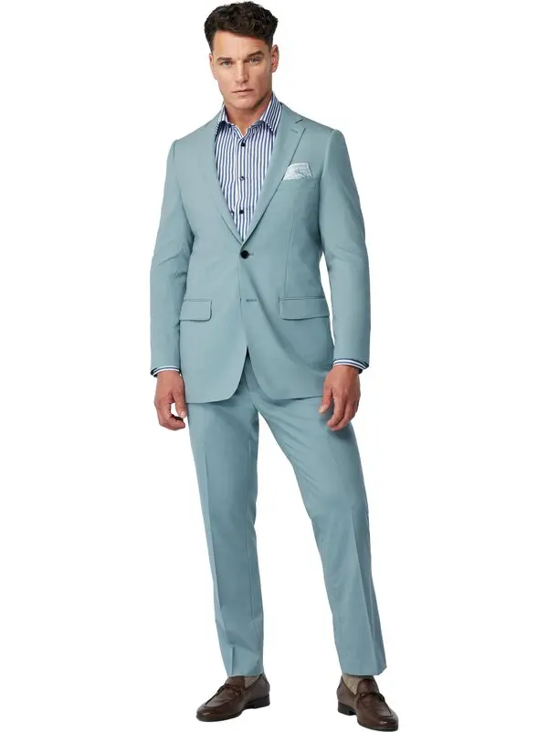 INDOCHINO Norwich Wool Stretch Stone Blazer - Blue