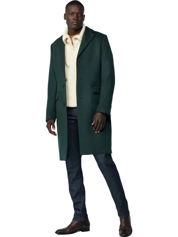 INDOCHINO Heartford Dark Chesterfield Overcoat - Olive