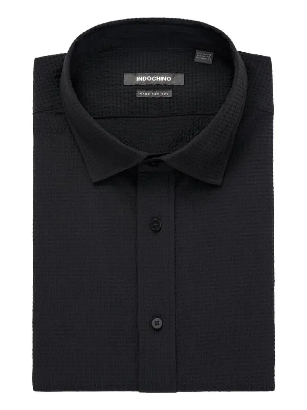 INDOCHINO Oakington Seersucker Shirt - Black