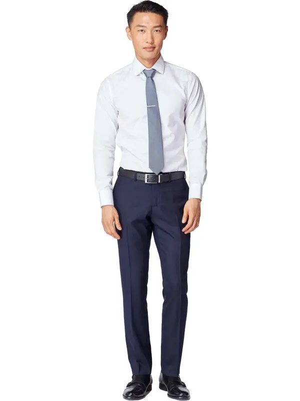 INDOCHINO Hexham Tailored Wool Blend Pants - Navy