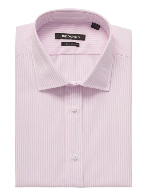 INDOCHINO Helston Anti-wrinkle Pinstripe Shirt - Pink