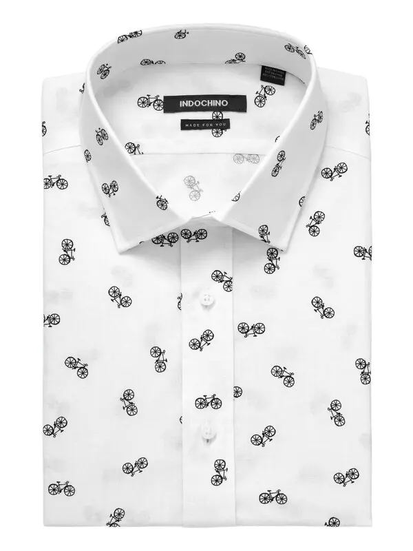 INDOCHINO Otham Bicycle Print Shirt - Black