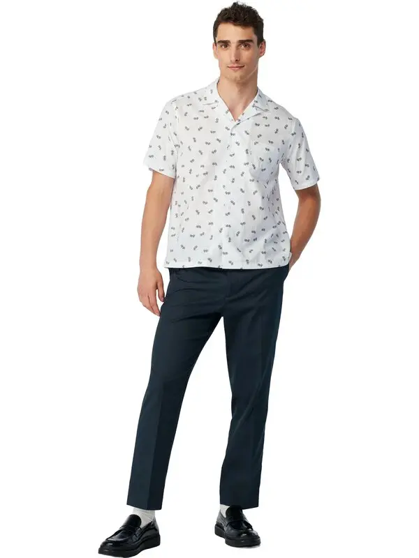 INDOCHINO Otham Bicycle Print Camp Shirt - Black