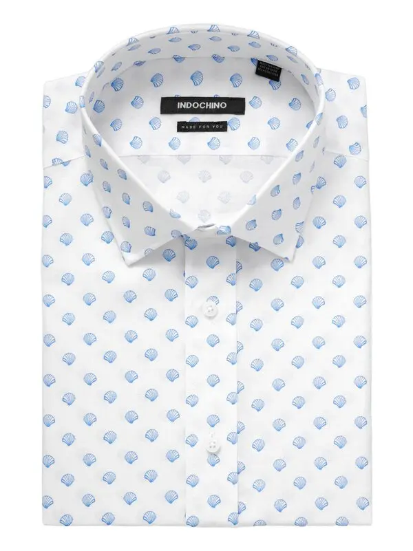 INDOCHINO Otham Shell Print Shirt - Blue