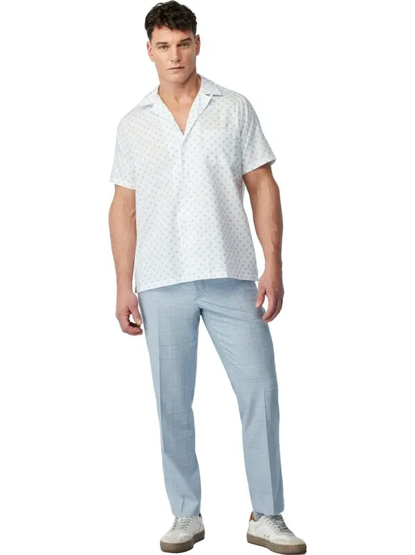 INDOCHINO Otham Shell Print Camp Shirt - Blue