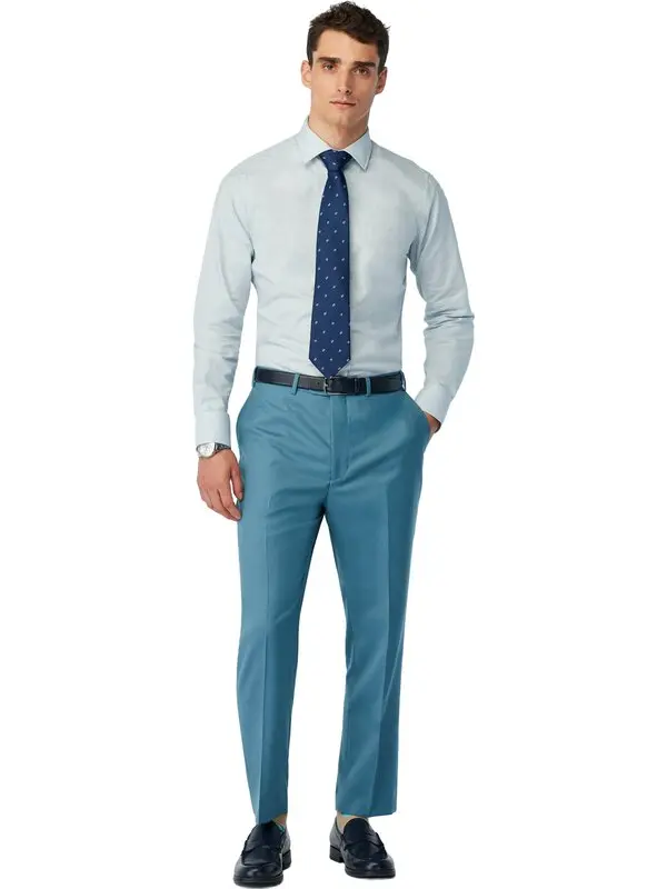 INDOCHINO Harrogate Stone Wool/cashmere Tailored Trousers - Blue