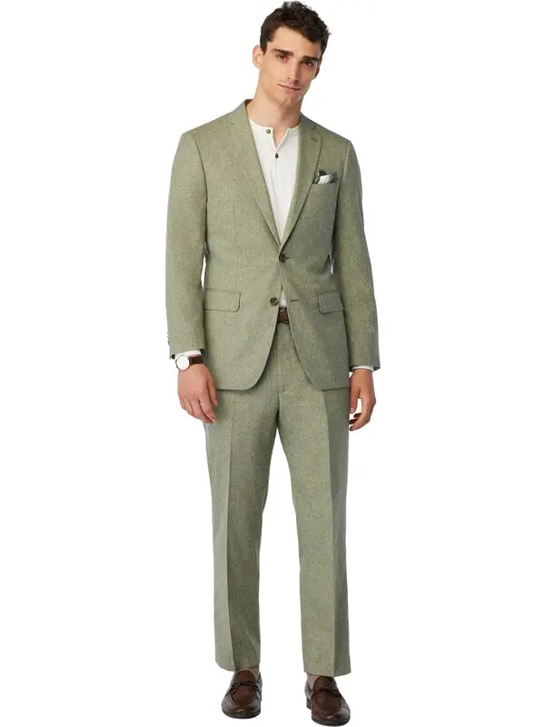 INDOCHINO Montella Wool Cotton Silk Blazer - Green