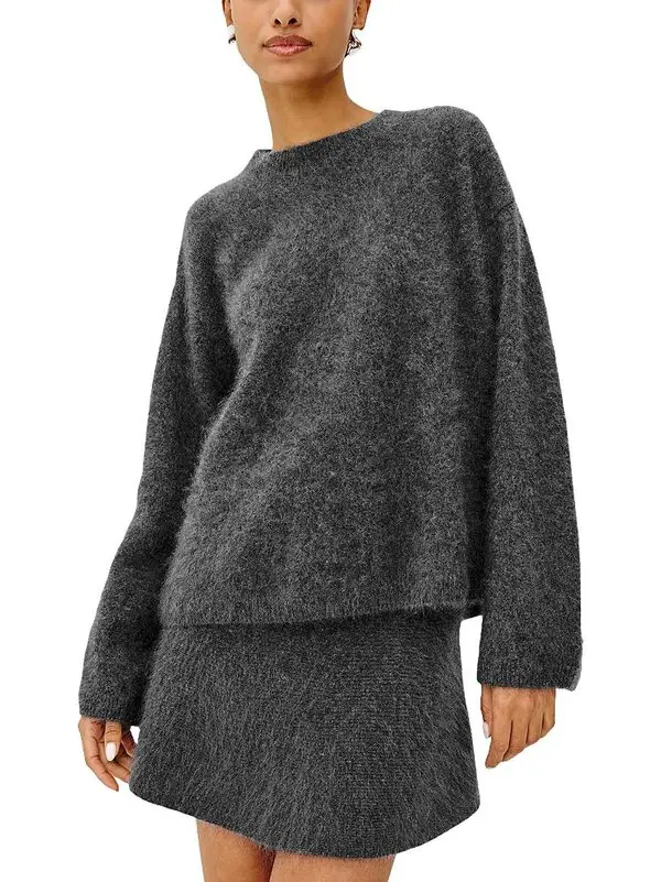 Rails Wool Cashmere Crewneck Sweater - Charcoal