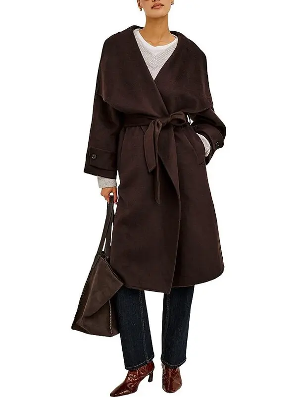 Rails Celeste Belted Wrap Coat - Chocolate