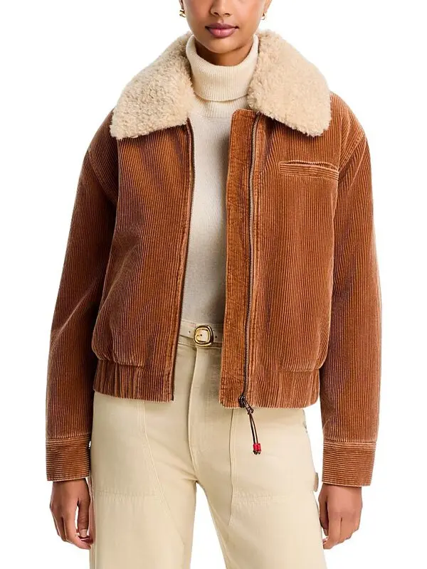 Xirena Bradley Sherpa Collar Cotton Corduroy Jacket - Camel