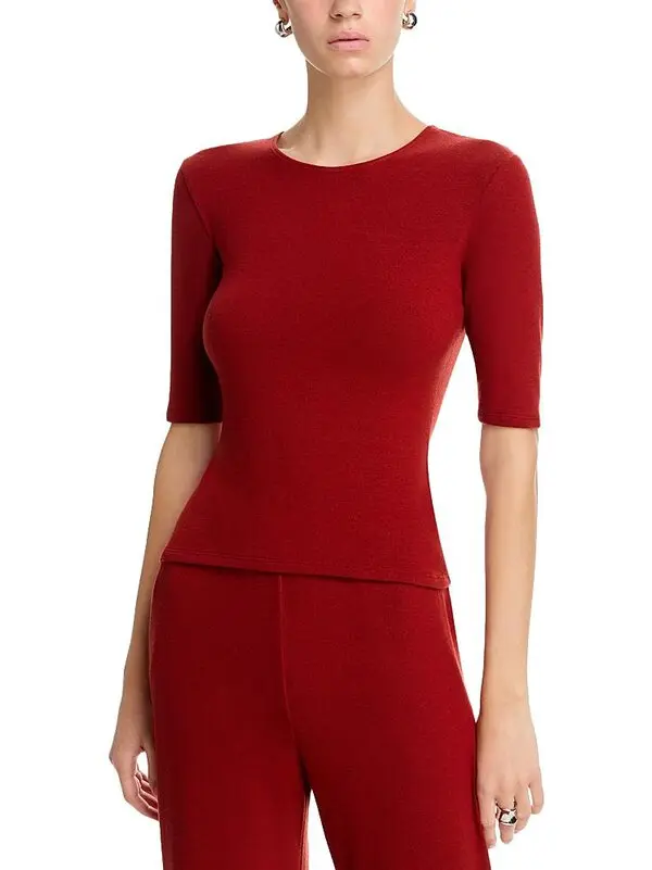 LESET Lauren Mid Sleeve Tee - Rust