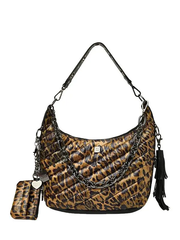 THINK ROYLN Icon Quilted Animal Print Shoulder Bag - Leopard
